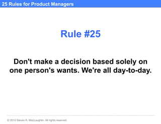 25 Rules for Product Managers | PPT