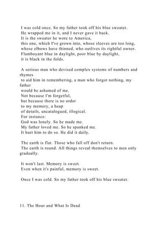 25 poems by Li-Young Lee1. THE WEIGHT OF SWEETNESS2. Early i.docx