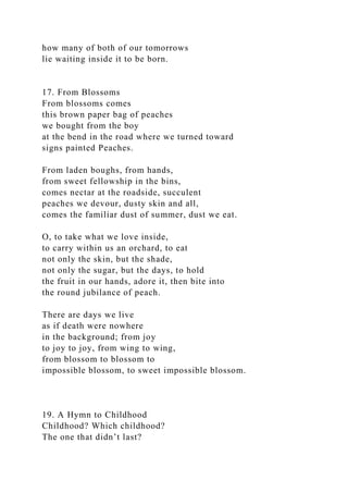 25 poems by Li-Young Lee1. THE WEIGHT OF SWEETNESS2. Early i.docx