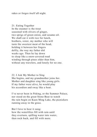 25 poems by Li-Young Lee1. THE WEIGHT OF SWEETNESS2. Early i.docx