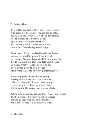 25 poems by Li-Young Lee1. THE WEIGHT OF SWEETNESS2. Early i.docx