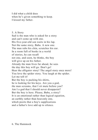 25 poems by Li-Young Lee1. THE WEIGHT OF SWEETNESS2. Early i.docx