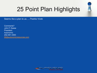 25 Point Plan Highlights | PPT