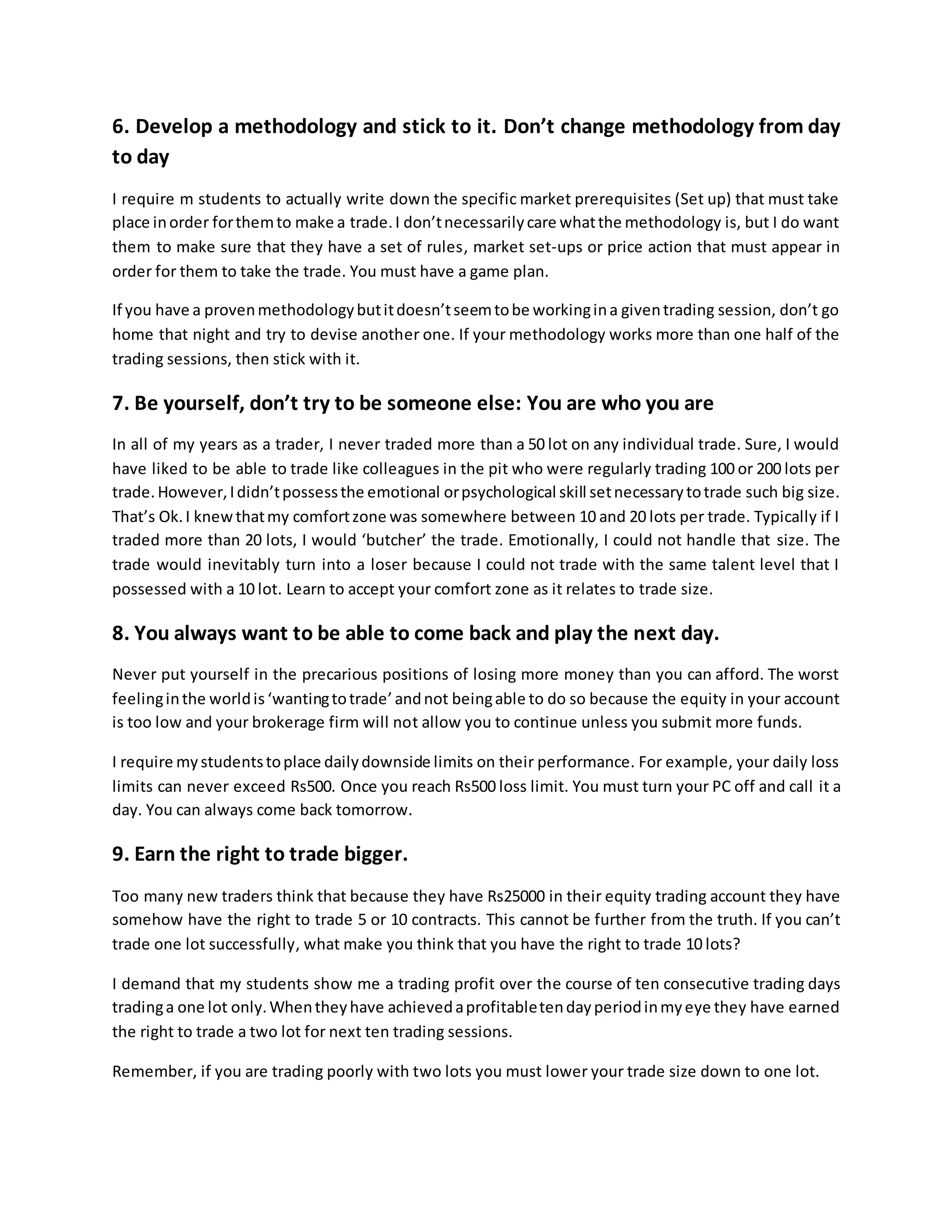 25 points for trading discipline | DOCX