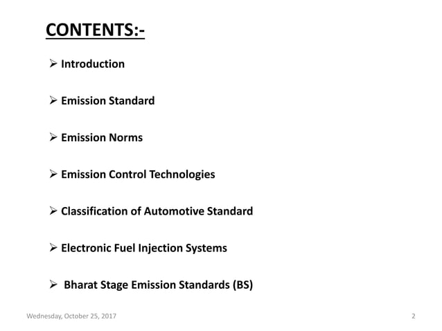 Bharat stage and European stage emission | PPTX | Automotive Industry ...