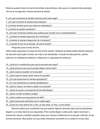 25 preguntas para conocer a los estudiantes | DOC | Educational ...