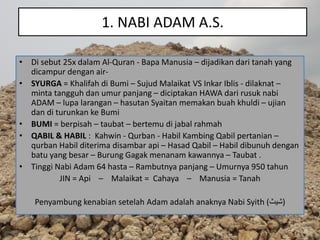 SIRAH 25 rRASUL ADAM A.S. - ISA A.S. | PDF
