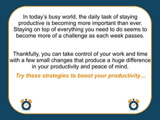 25 simple productivity tips &tools | PPT