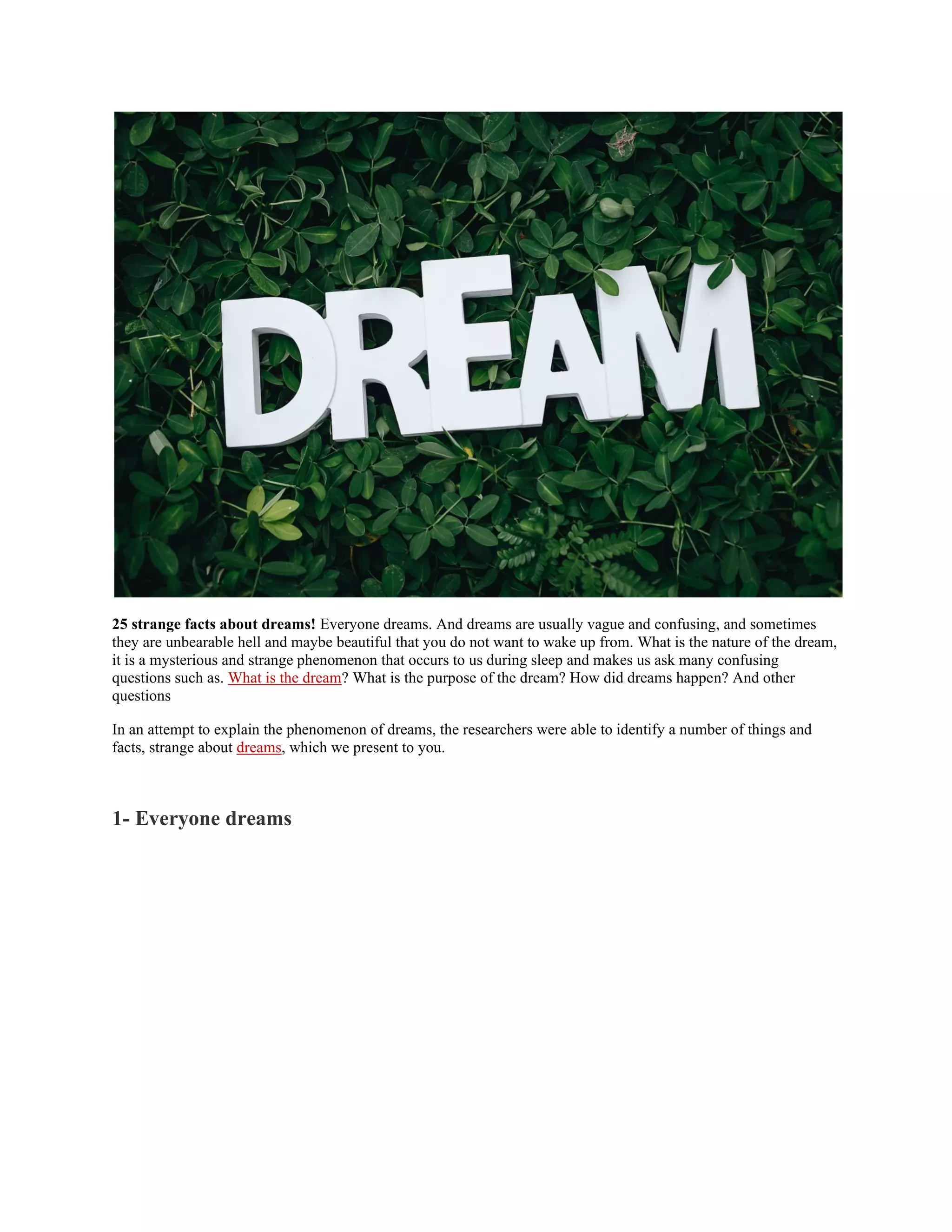 25 strange facts about dreams | PDF