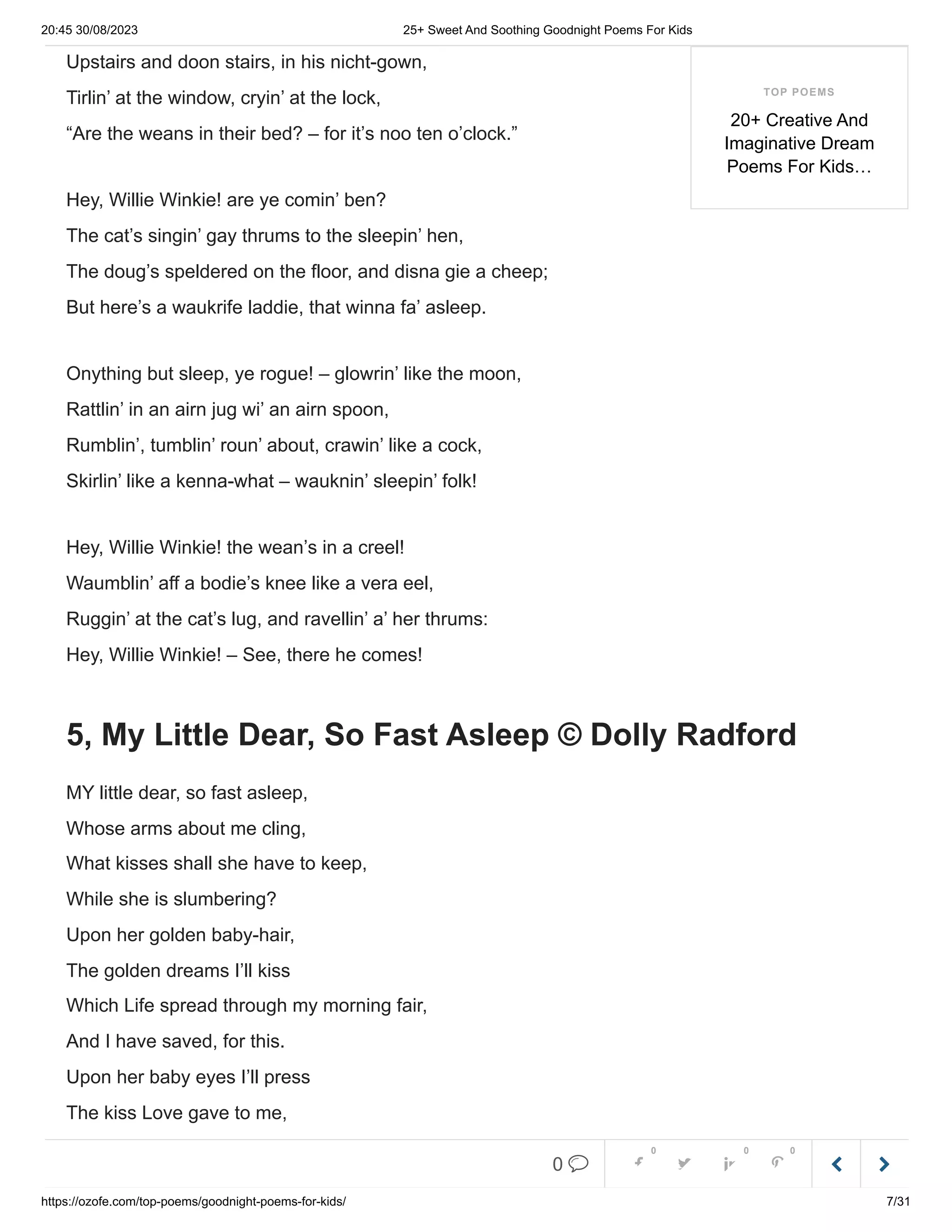 Goodnight Poems For Kids | PDF