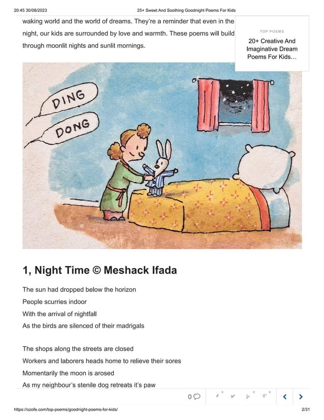 Goodnight Poems For Kids | PDF