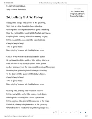 Goodnight Poems For Kids | PDF