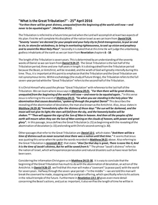 25th april 2016 What is the Tribulation | DOCX