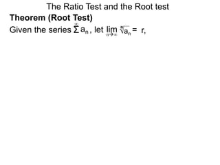 25 the ratio, root, and ratio comparison test x | PPTX