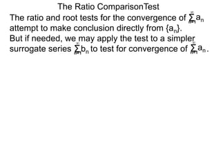 25 the ratio, root, and ratio comparison test x | PPTX