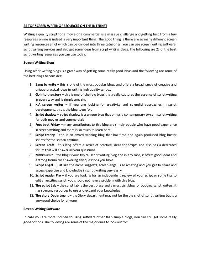 25 Top Screen Writing Resources On The Internet 25-top-screen-writing-resources-on-the-internet
