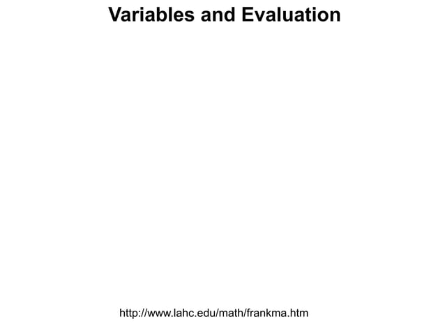 25 variables and evaluation | PPTX | Programming Languages | Computing