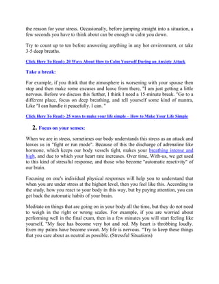 25 ways to stay calm in stressful situations - Depression Cure - https ...