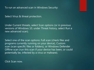 Windows Security in Operating System | PPT
