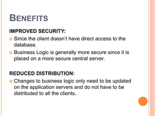 Overview of 3-tier Client Server Architecture | PPTX