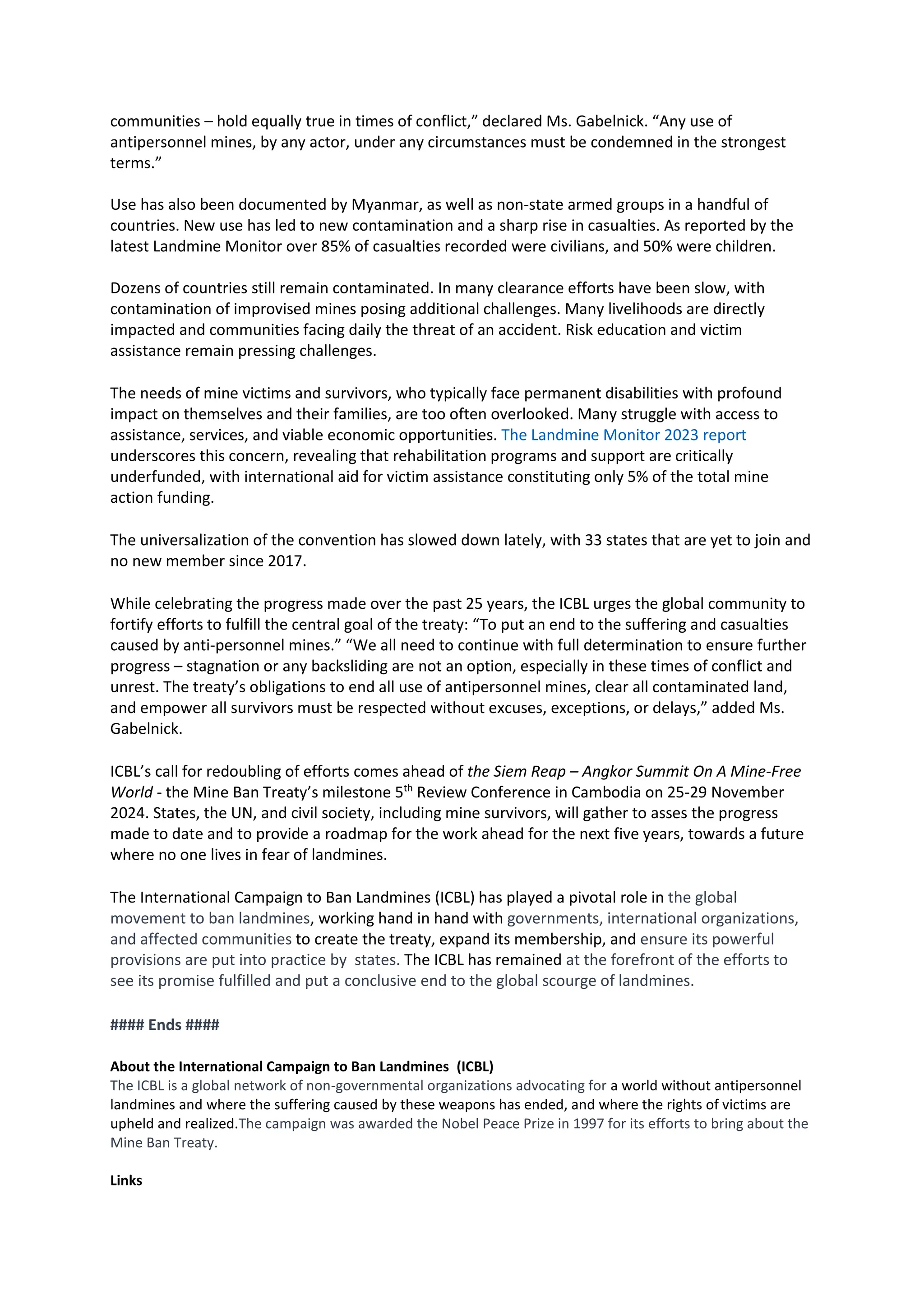 25 Years of Global Efforts to Eradicate Landmines and Empower Lives. | PDF