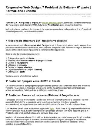 Responsive Web Design: 7 Problemi da Evitare – 6^ parte | PDF