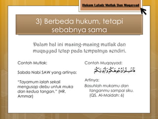 HUKUM LAFADZ MUTLAQ DAN MUQAYYAD | PPTX
