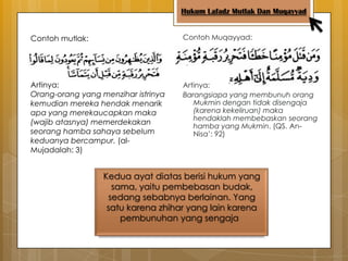 HUKUM LAFADZ MUTLAQ DAN MUQAYYAD | PPTX