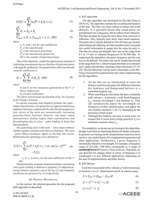 Economic Load Dispatch Problem with Valve – Point Effect Using a Binary Bat Algorithm | PDF