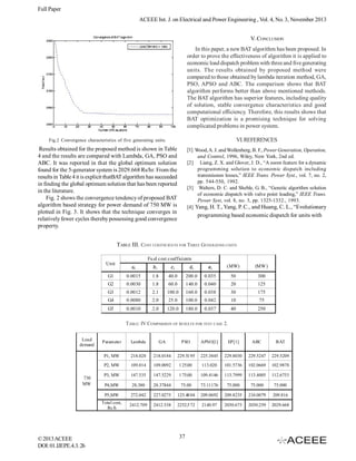 Economic Load Dispatch Problem with Valve – Point Effect Using a Binary Bat Algorithm | PDF