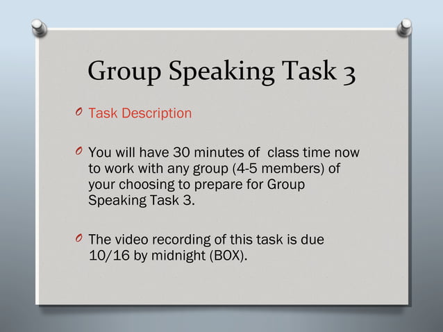 26. group speaking task 3 + interview | PPT