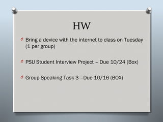 26. group speaking task 3 + interview | PPT