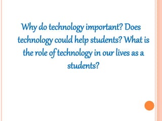Importance of Technology in Education | PPTX
