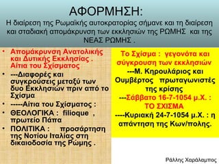 26 Το Σχίσμα του 1054: Ένα γεγονός μεγάλης οδύνης | PPT