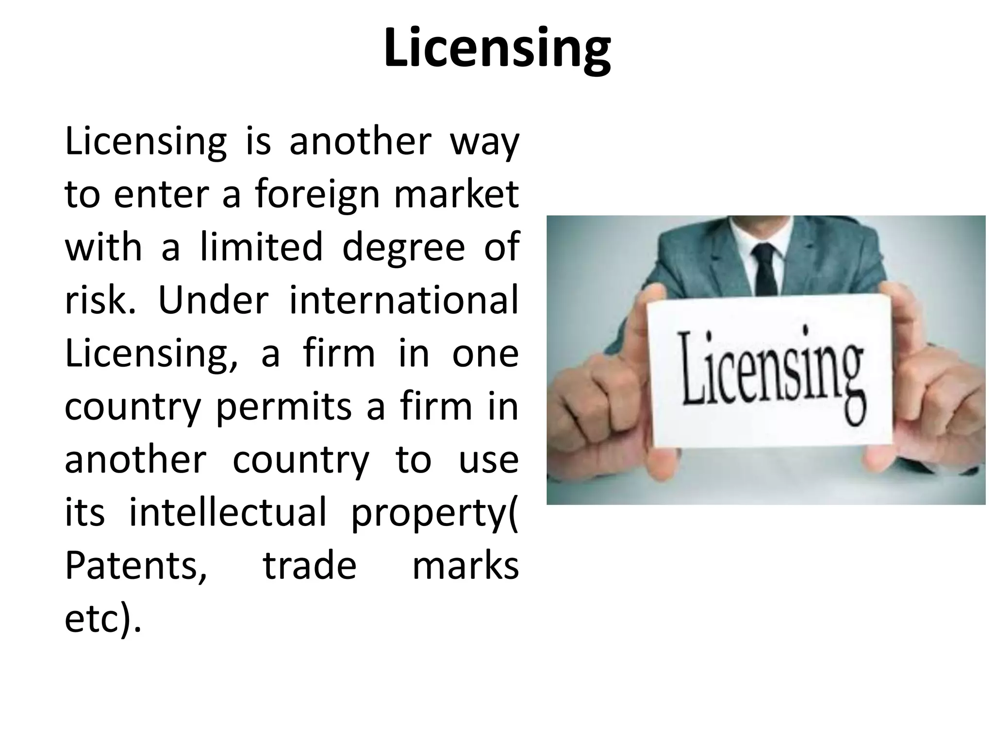 Licensing international expansion strategies - corporate level ...