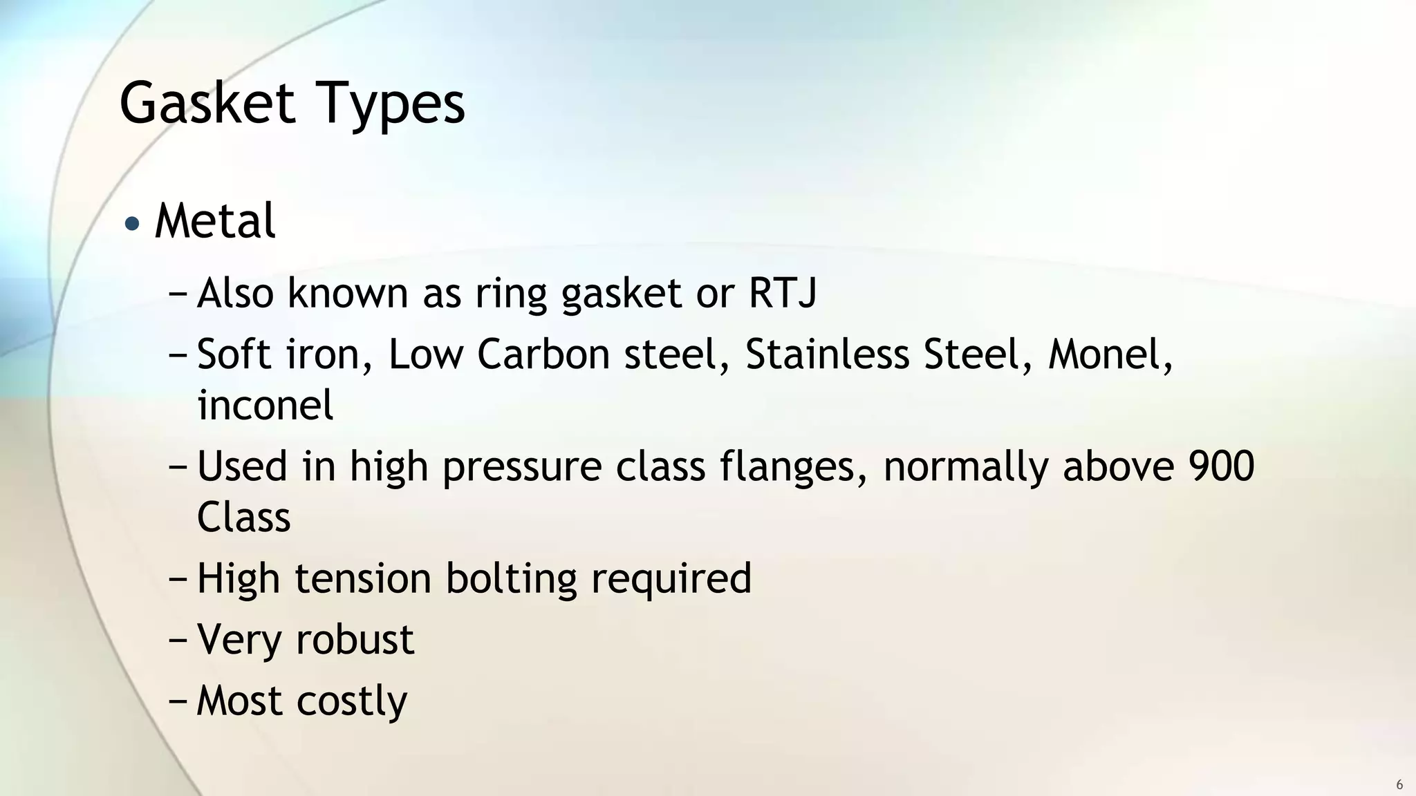 Pipe gasket. RTJ, Sprial, Metal Jacketed | PPTX