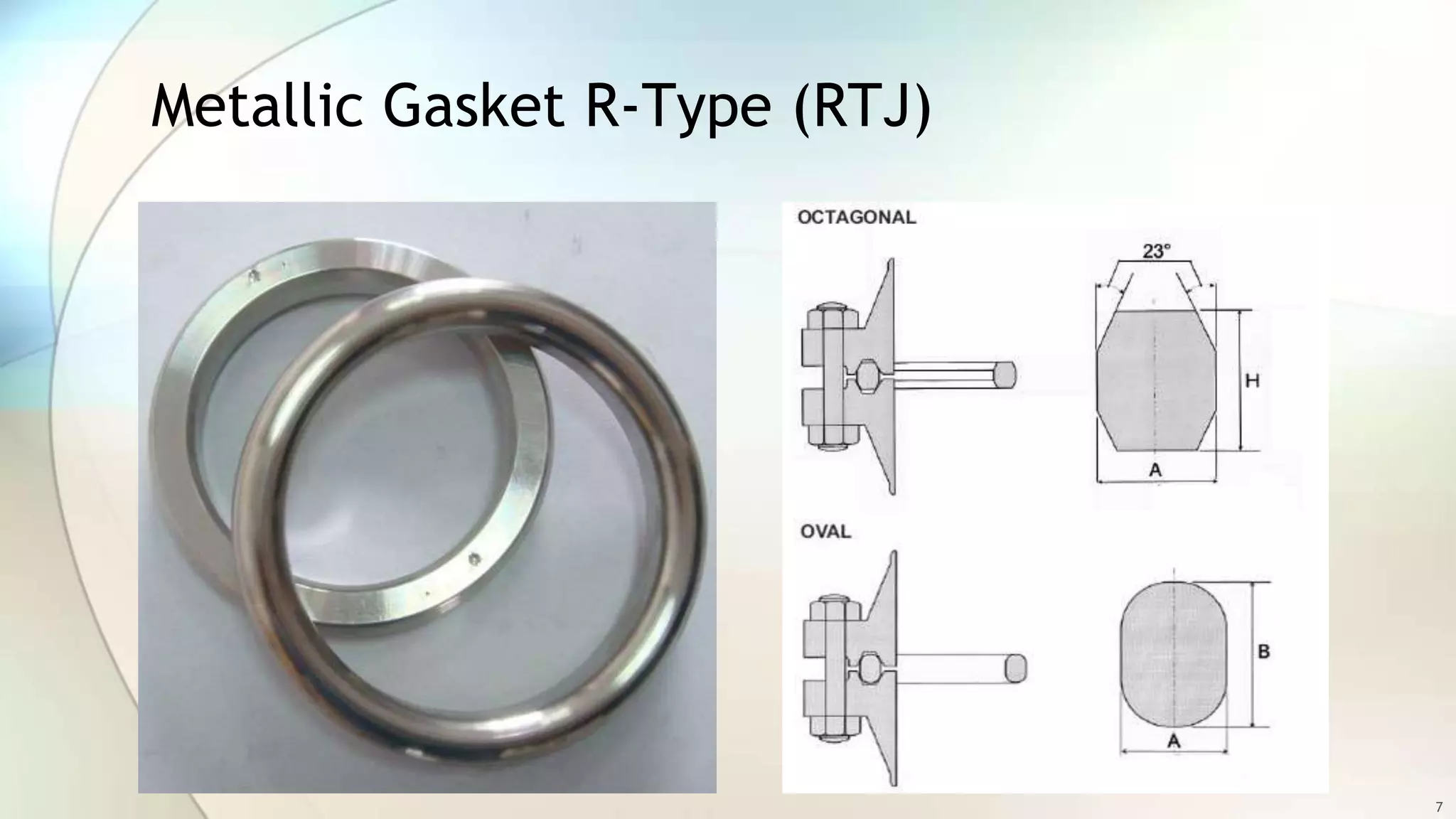 Pipe gasket. RTJ, Sprial, Metal Jacketed | PPTX