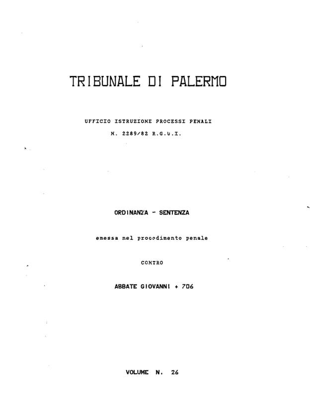 [Maxiprocesso di Palermo, Istruttoria] - Volume 26 | PDF