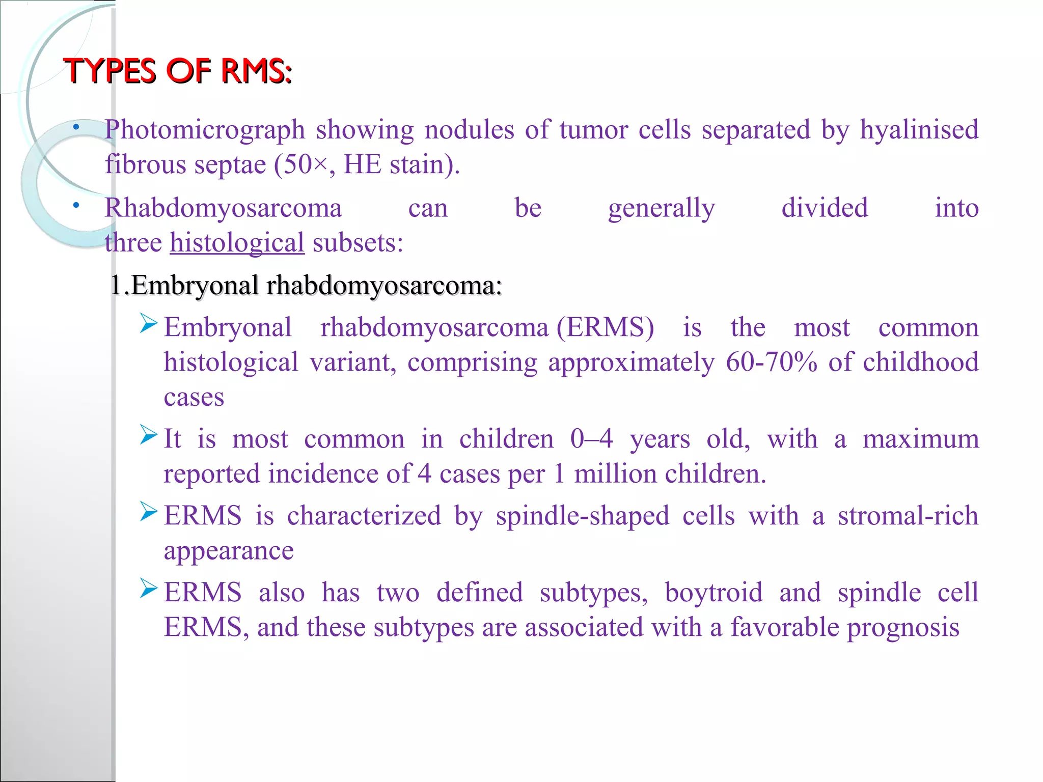 RHABDOMYOSARCOMA (MALIGNANT TUMOR) | PPT