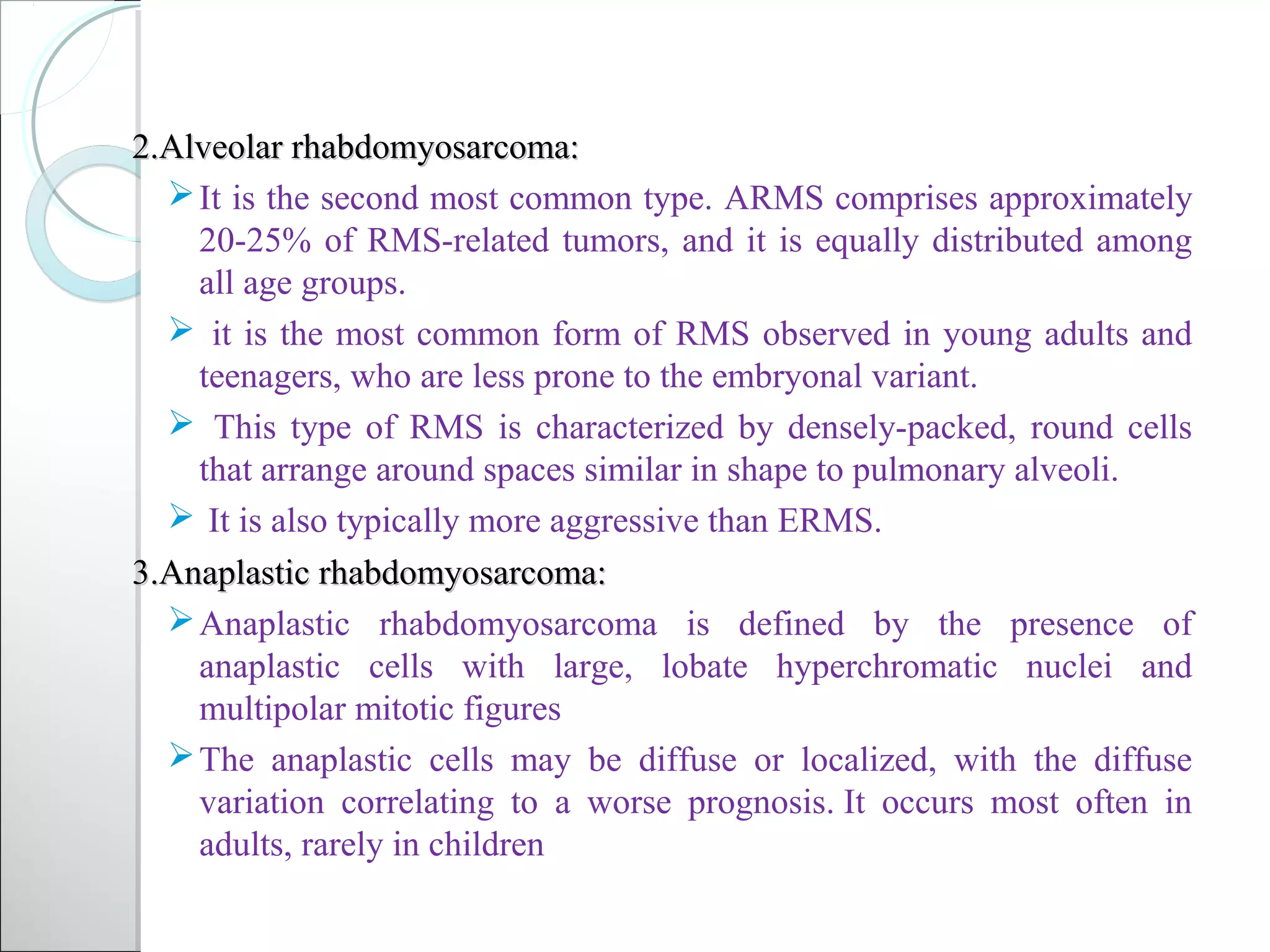 RHABDOMYOSARCOMA (MALIGNANT TUMOR) | PPT