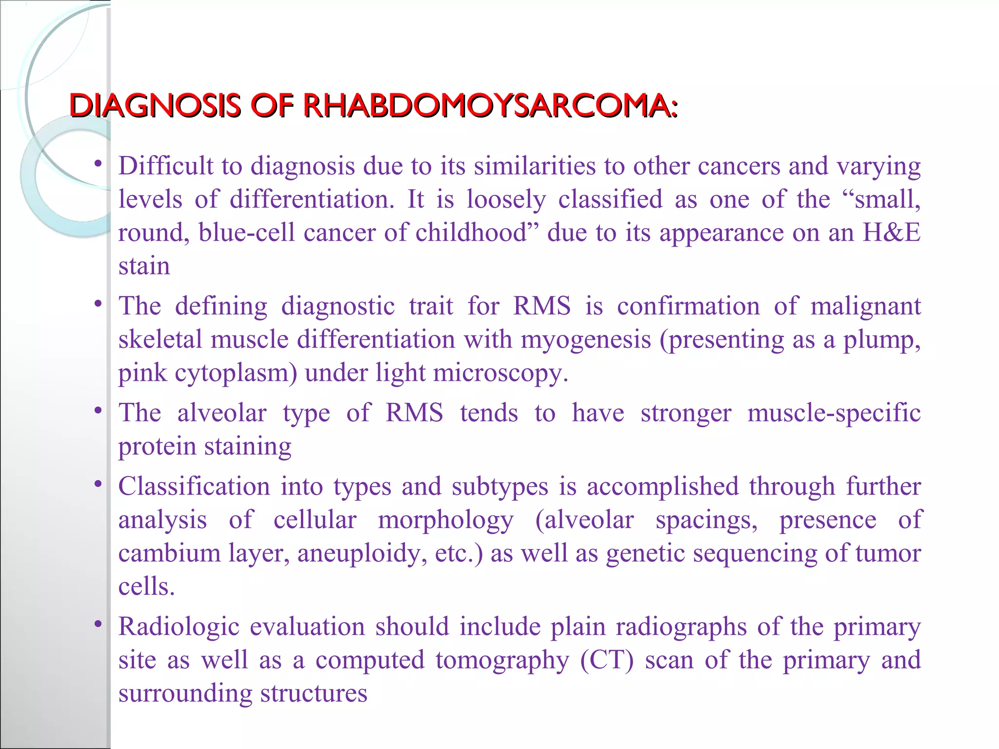 RHABDOMYOSARCOMA (MALIGNANT TUMOR) | PPT
