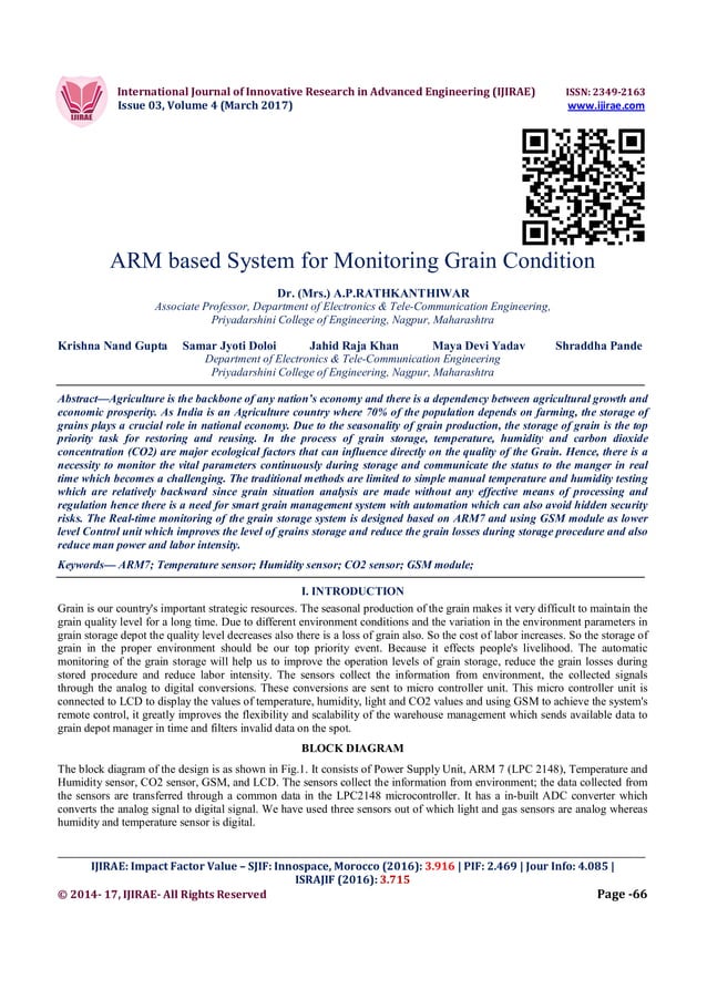 ARM based System for Monitoring Grain Condition | PDF