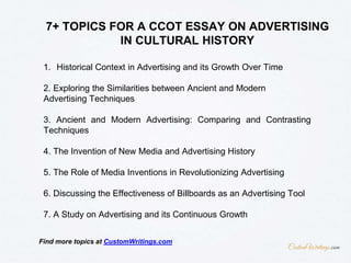 COMPLETE GUIDE ON HOW TO WRITE A GREAT CCOT ESSAY ON ADVERTISING IN ...