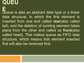 Stack and Queue by M.Gomathi Lecturer | PPT