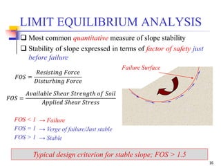 Geotechnical Engineering-II [Lec #26: Slope Stability] | PPSX