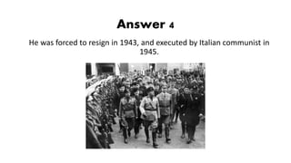 REVISION IGCSE CAMBRIDGE HISTORY: BENITO MUSSOLINI | PPTX