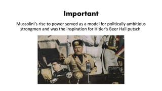 REVISION IGCSE CAMBRIDGE HISTORY: BENITO MUSSOLINI | PPTX
