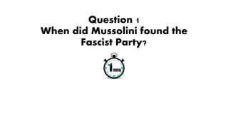REVISION IGCSE CAMBRIDGE HISTORY: BENITO MUSSOLINI | PPTX