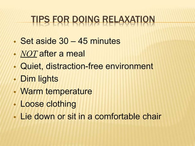 Relaxation Technique by S.Lakshmanan, Psychologist | PPTX
