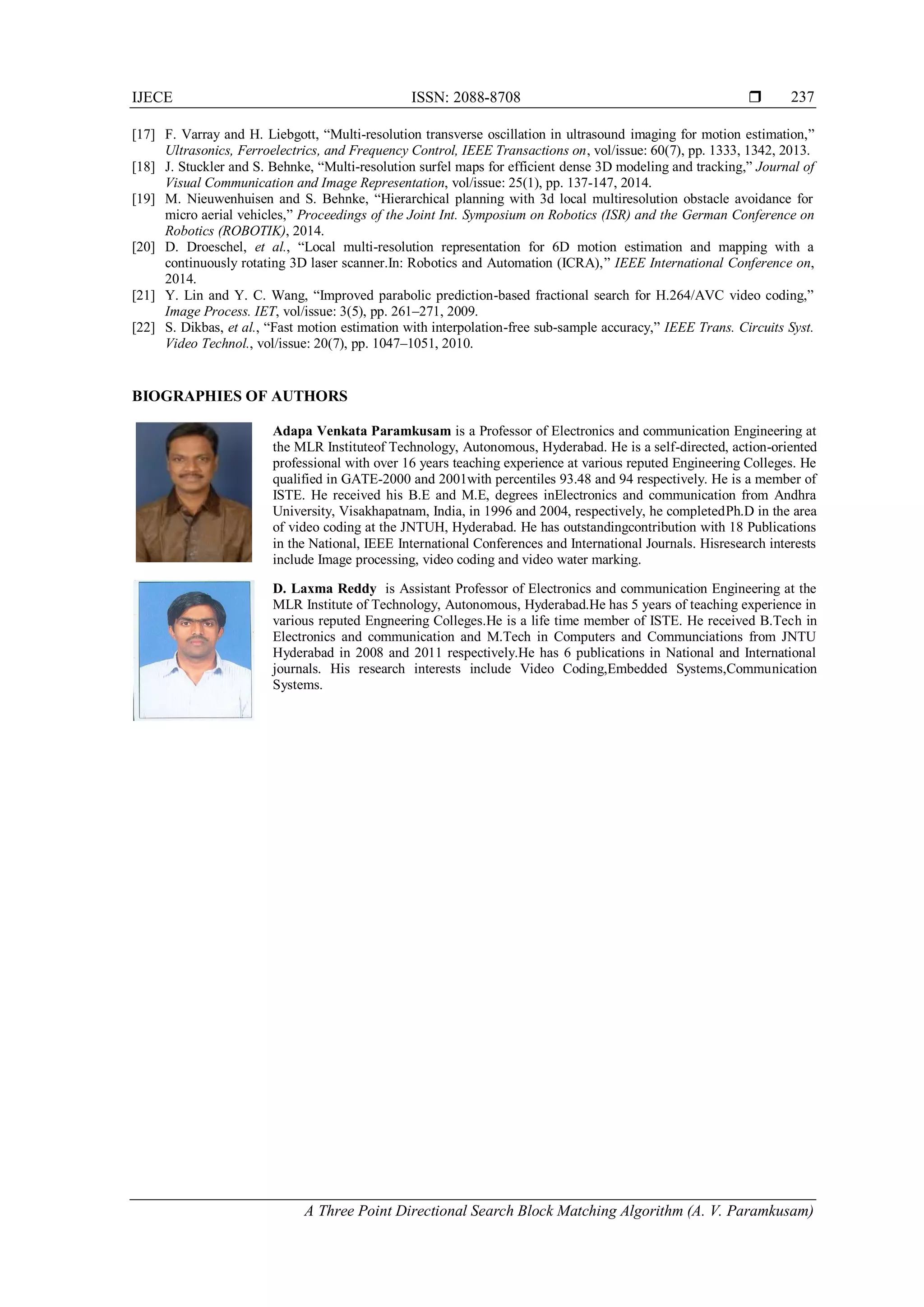 A Three-Point Directional Search Block Matching Algorithm | PDF